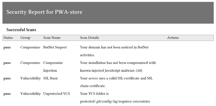 Progressive Web App Support For The Security Scan Tool For Adobe Commerce