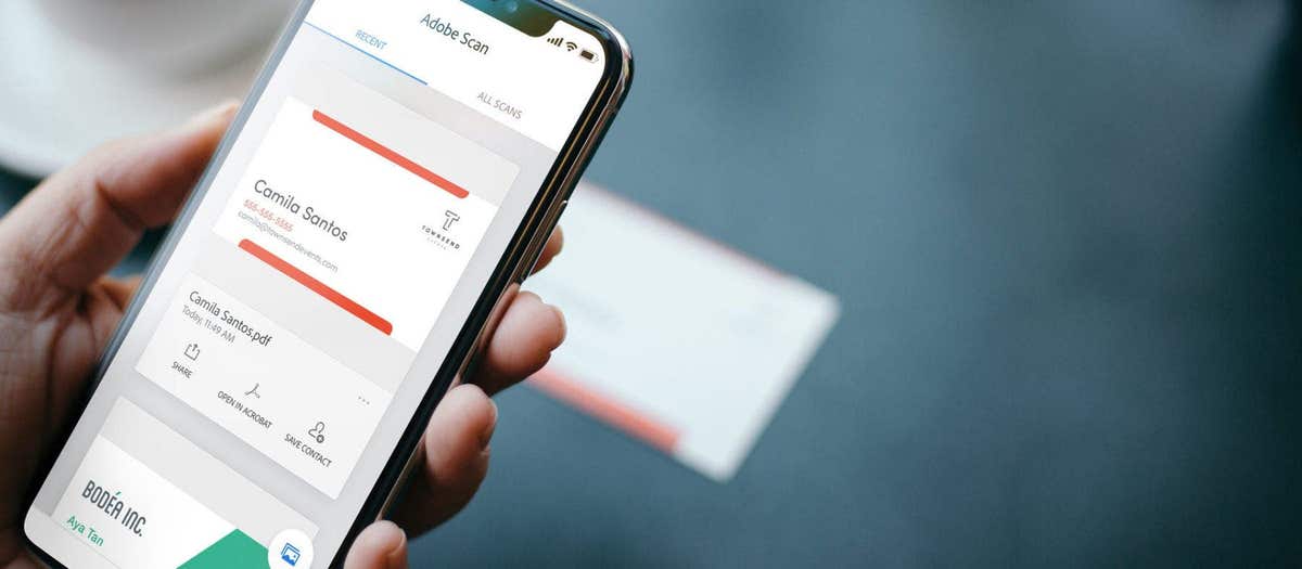 Adobe Scan Converts Physical Business Cards to Mobile Contacts