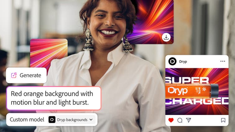 Scale on-brand content creation & go faster with Firefly Customised Models